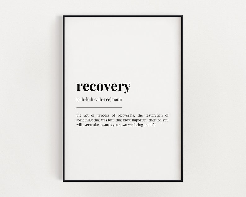 RECOVERY DEFINITION PRINT Wall Art Print Definition Print - Etsy