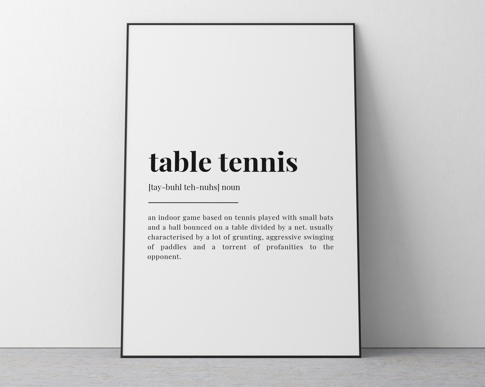 TABLE TENNIS DEFINITION Meaning | Instant Download | Printable Wall Art ...