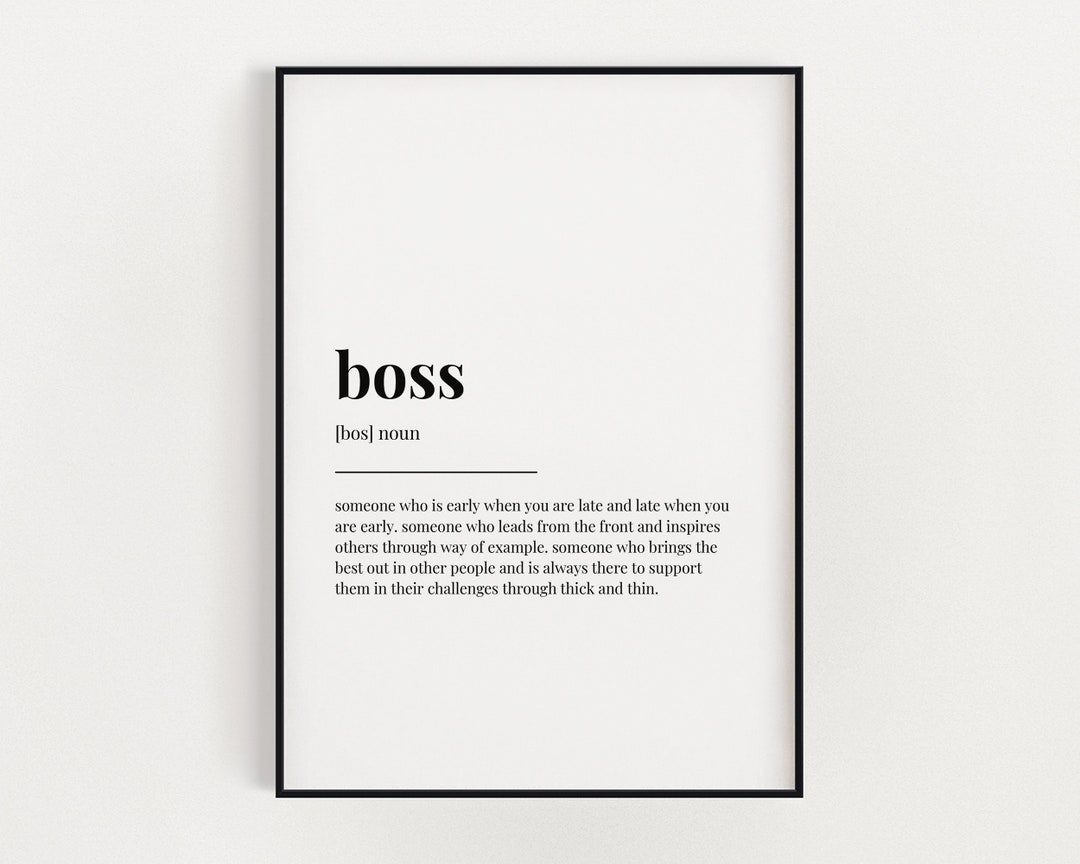 BOSS DEFINITION PRINT Wall Art Print Gift for Boss - Etsy