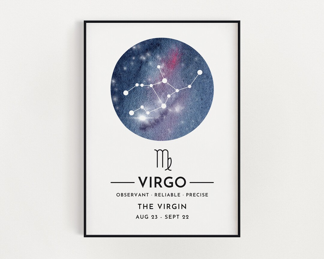 Virgo Star Sign Wall Art / Virgo Print / Descarga digital / Zodiac ...