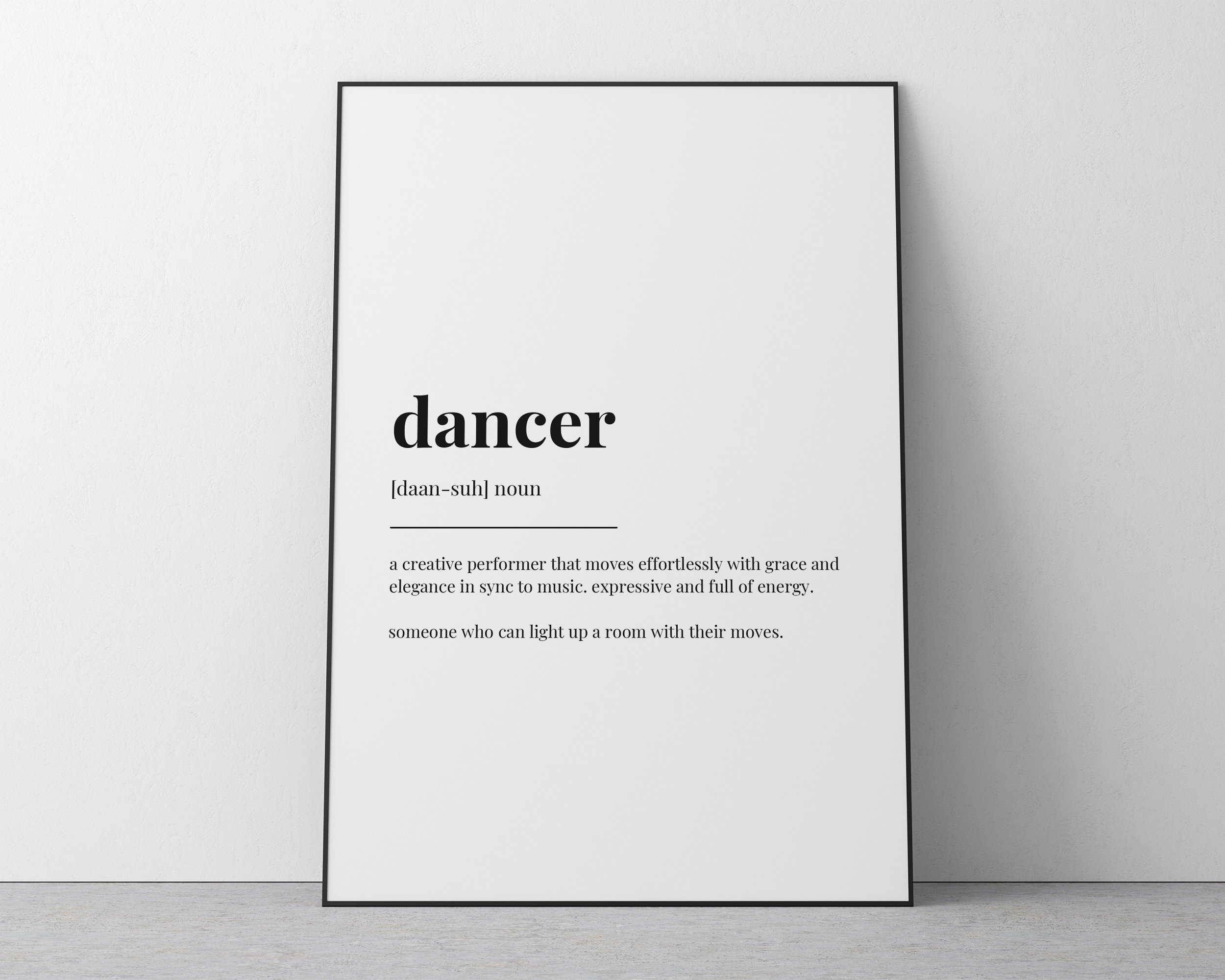 DANCER DEFINITION PRINT Wall Art Print Dancer Print - Etsy