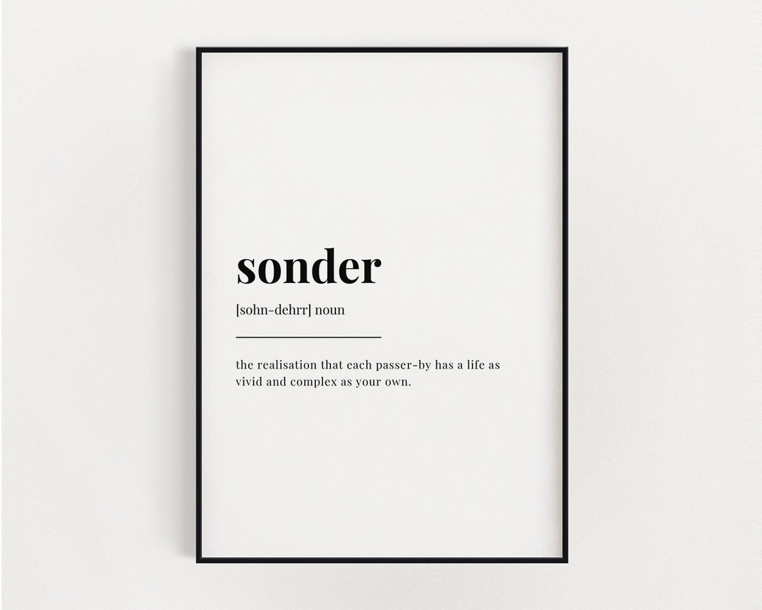 SONDER DEFINITION PRINT Wall Art Print Sonder Print Definition Print ...