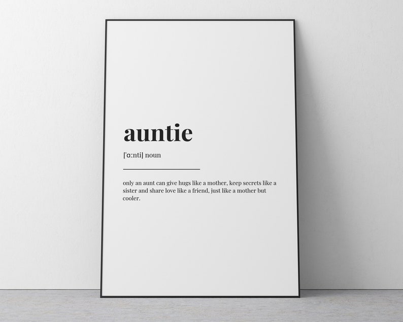 AUNTIE DEFINITION MEANING | Printable Wall Art | Auntie Gift | Digital ...
