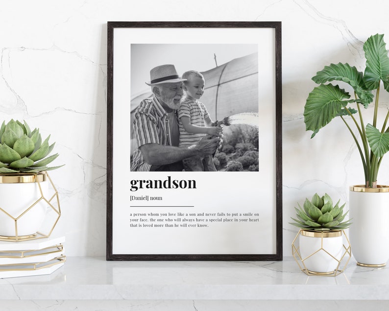 PERSONALISED GRANDSON DEFINITION Print | Wall Art Print | Grandson Gift ...