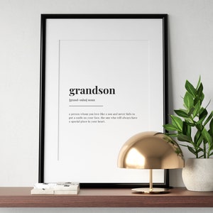 Grandson Definition Meaning | Printable Wall Art | Grandson Gift ...