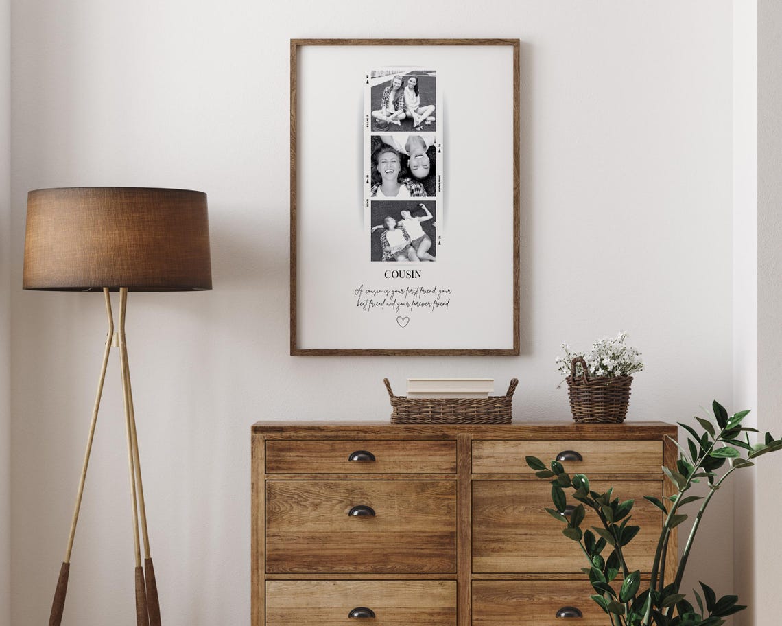 PERSONALISED COUSIN PHOTO Print, Wall Art Print, Cousin Gift, Cousin ...