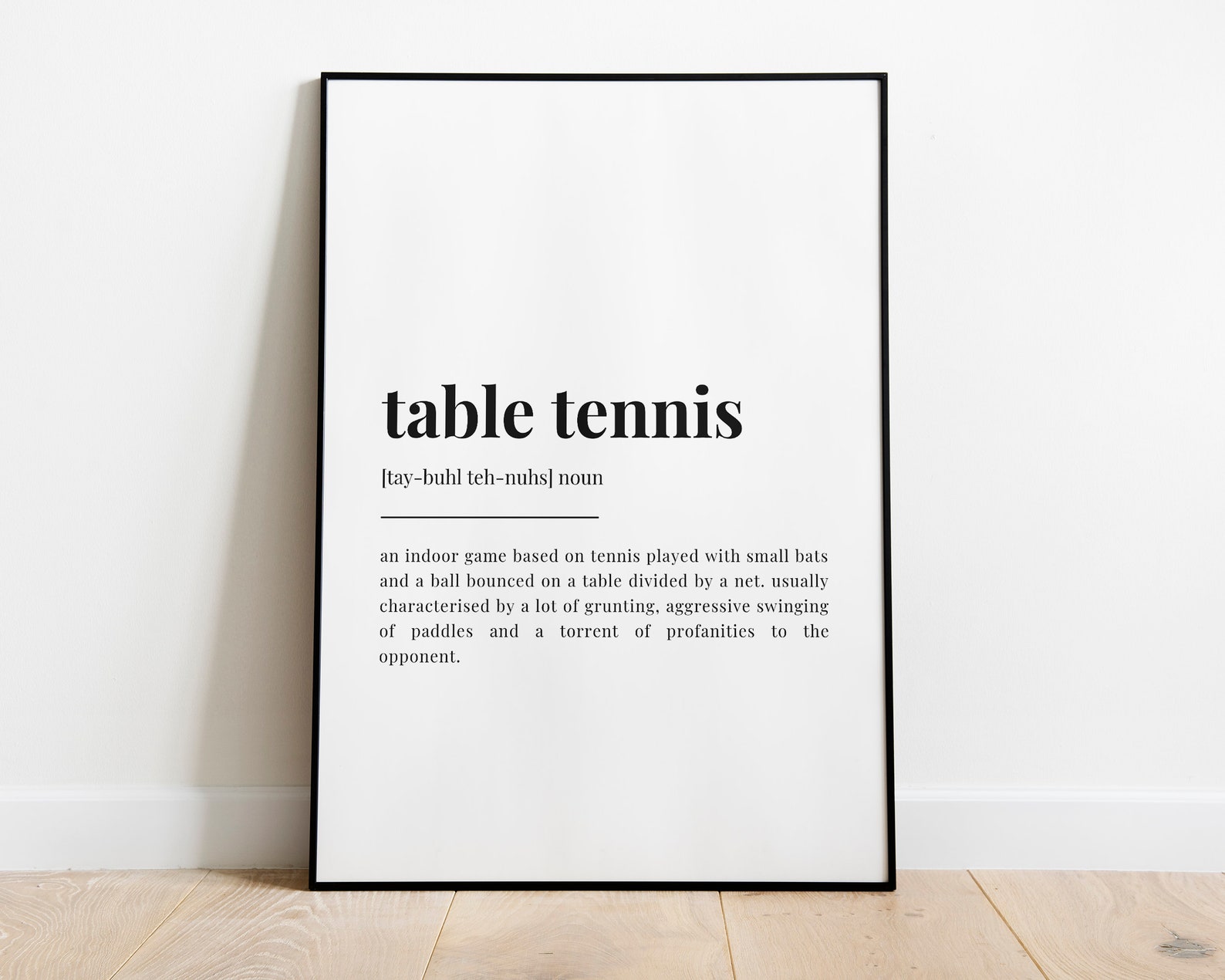 TABLE TENNIS DEFINITION Meaning | Instant Download | Printable Wall Art ...