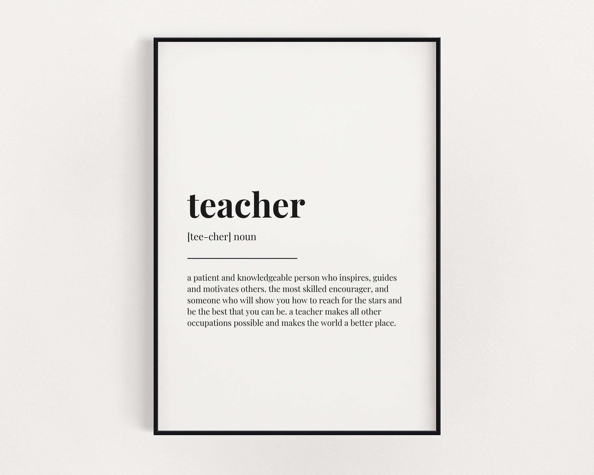 TEACHER DEFINITION MEANING Printable Wall Art Teacher Gift - Etsy UK