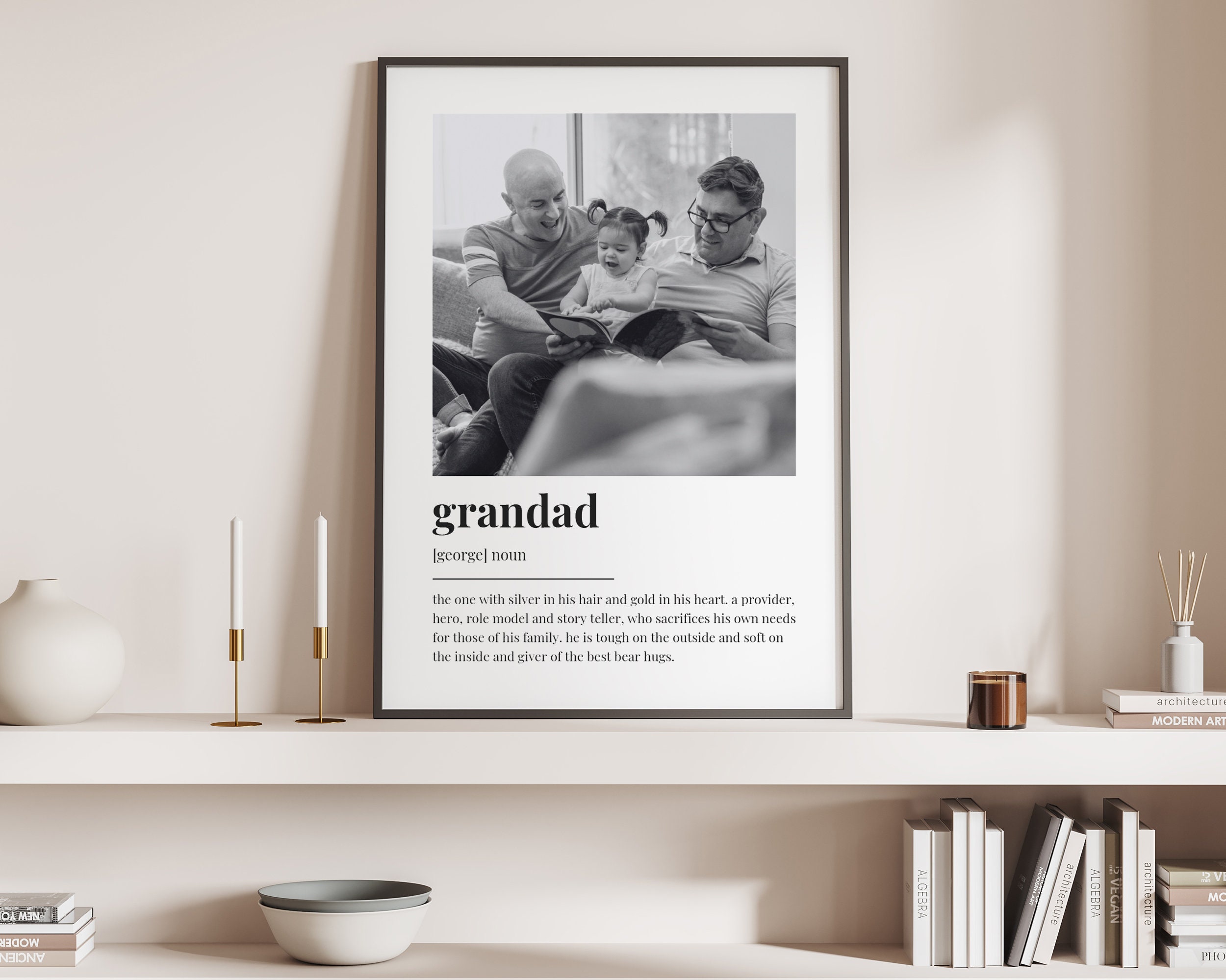 PERSONALISED GRANDAD DEFINITION Print | Wall Art Print | Grandad Gift ...