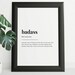 BADASS DEFINITION PRINT | Wall Art Print | Badass Print | Definition ...