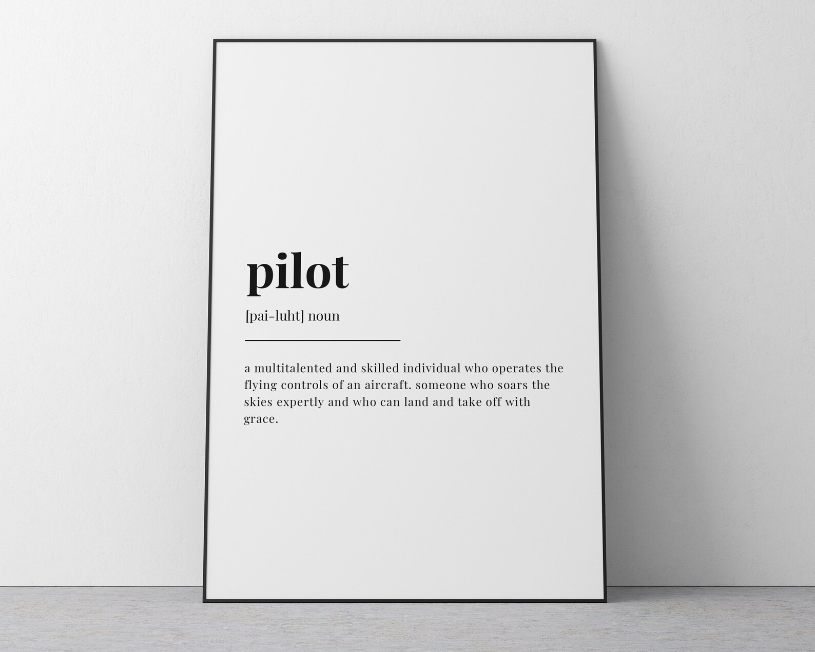 PILOT DEFINITION MEANING Printable Wall Art Pilot Print | Etsy