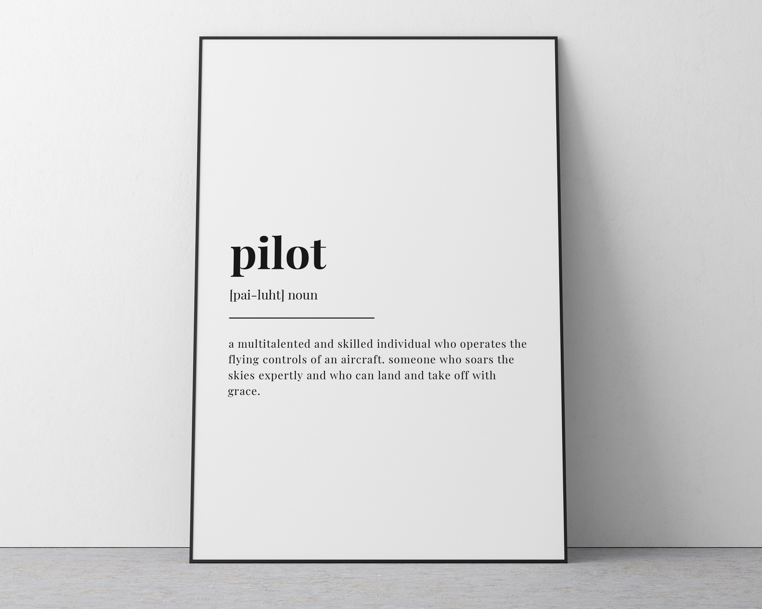 PILOT DEFINITION MEANING Printable Wall Art Pilot Print | Etsy