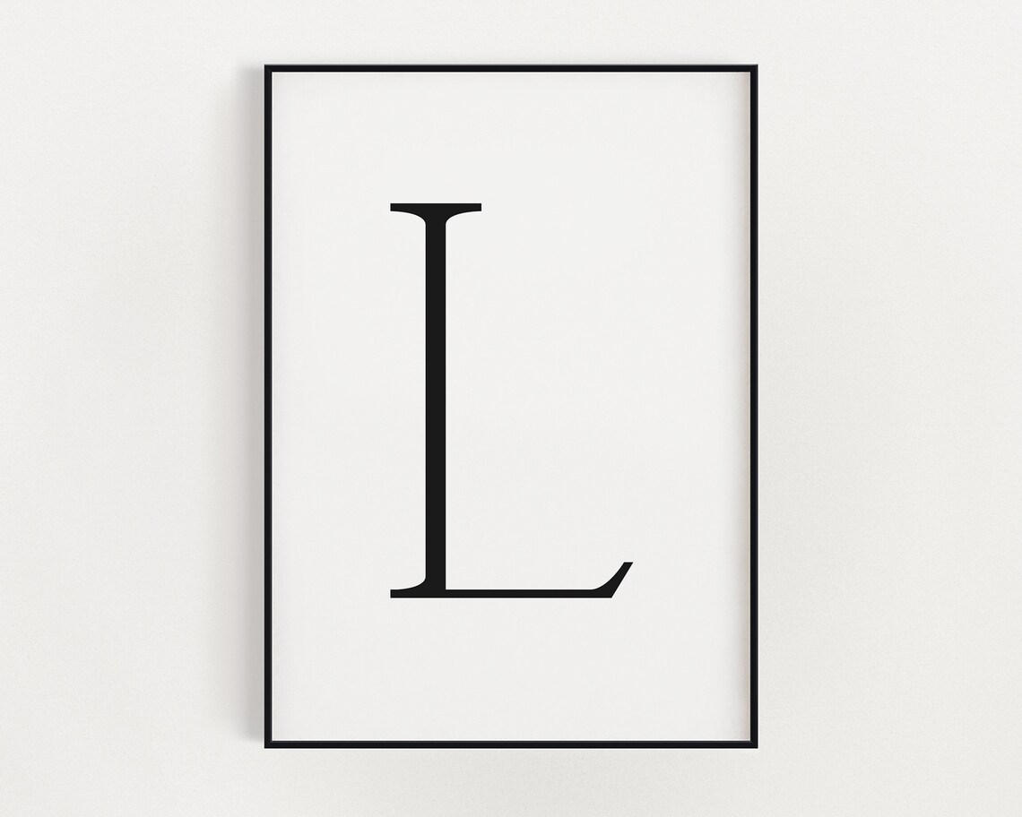 LETTER L PRINT Letter L Wall Decor Letter L Sign - Etsy