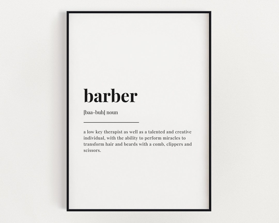 BARBER DEFINITION MEANING | Printable Wall Art | Gift for Barber ...