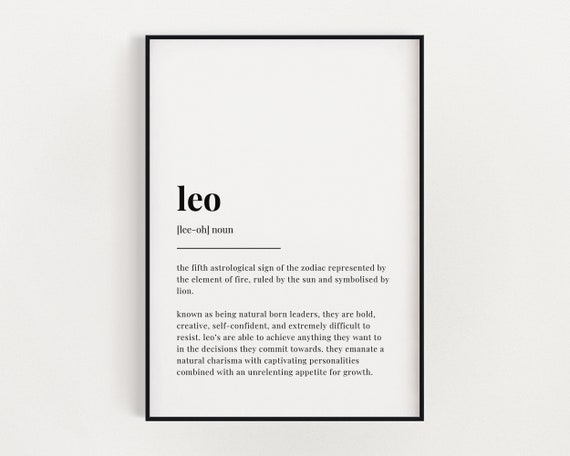 Instant Download Printable Wall Art Leo Definition Meaning - Etsy