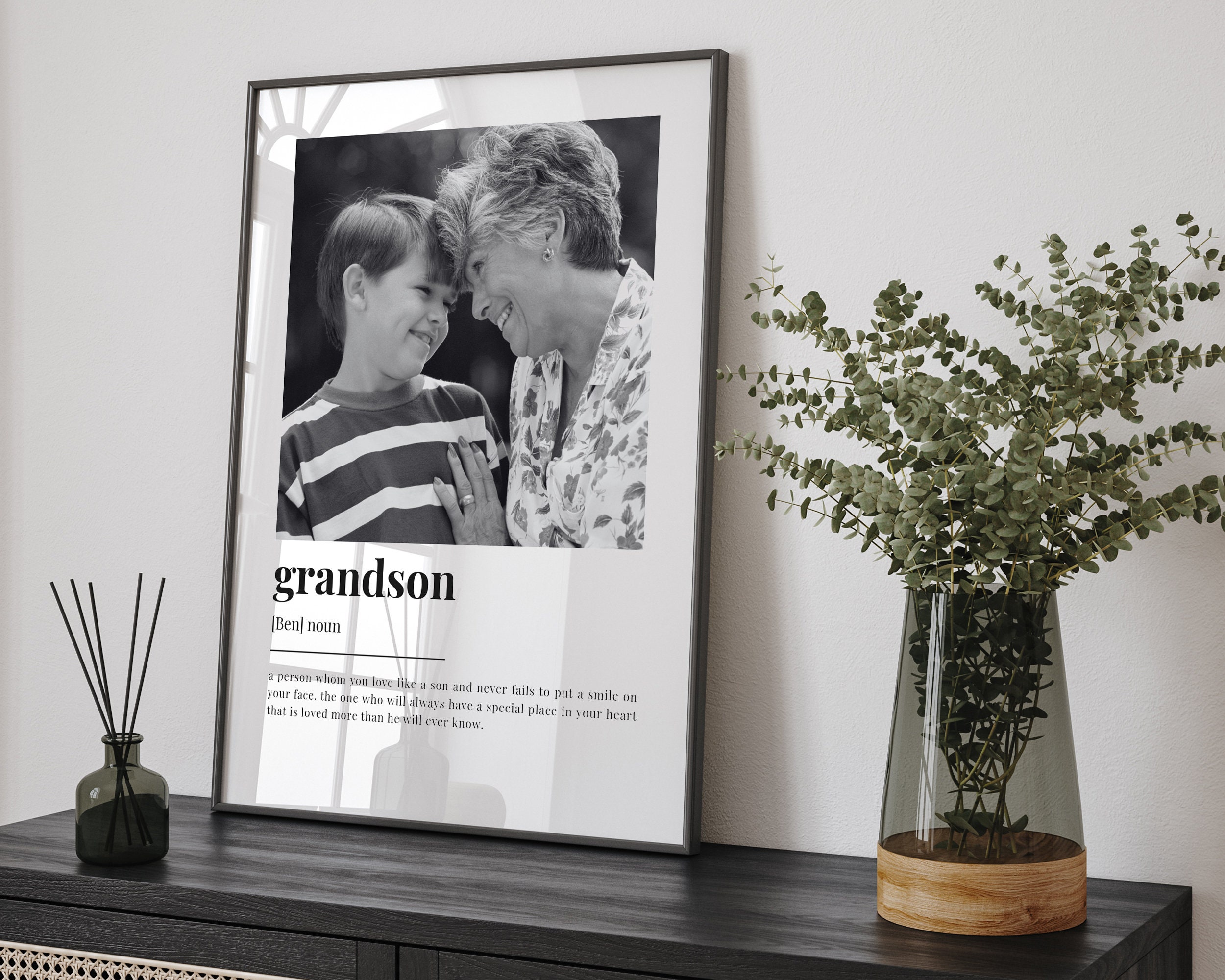 PERSONALISED GRANDSON DEFINITION Print | Wall Art Print | Grandson Gift ...