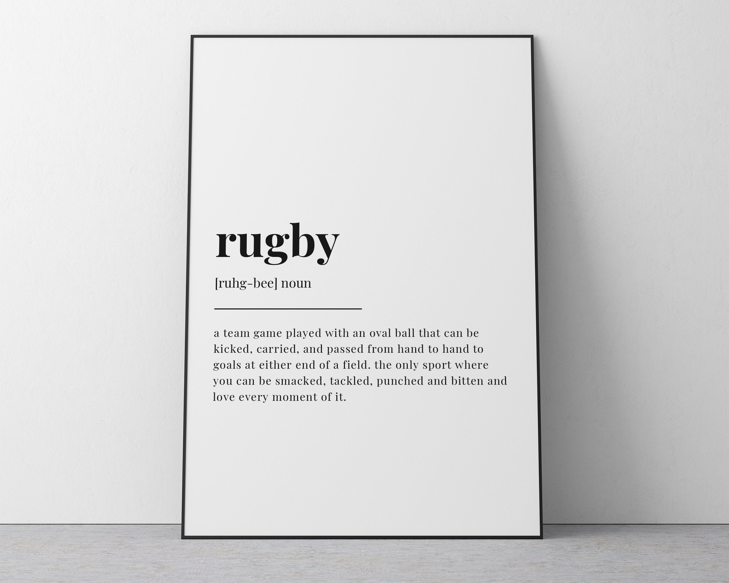 RUGBY DEFINITION PRINT | Wall Art Print | Rugby Print | Definition ...