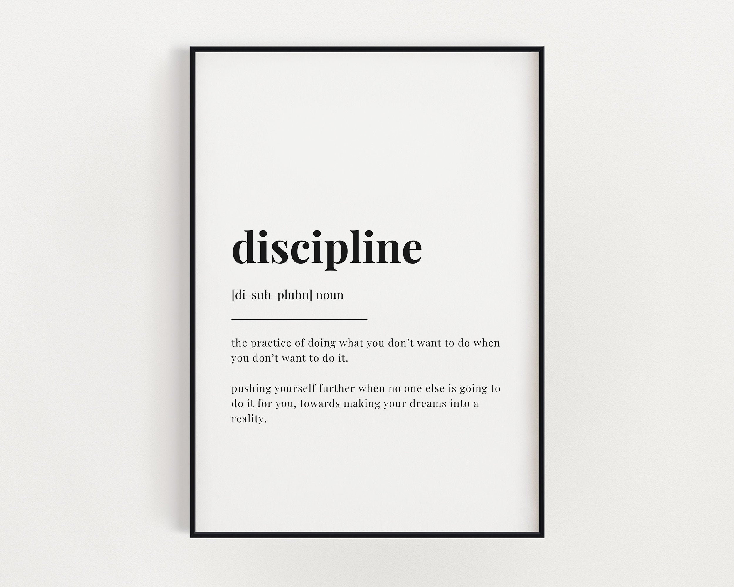 DISCIPLINE DEFINITION PRINT Digital Download Printable | Etsy