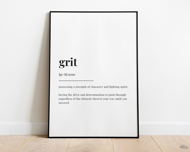 GRIT DEFINITION PRINT | Digital Download | Printable Wall Art ...