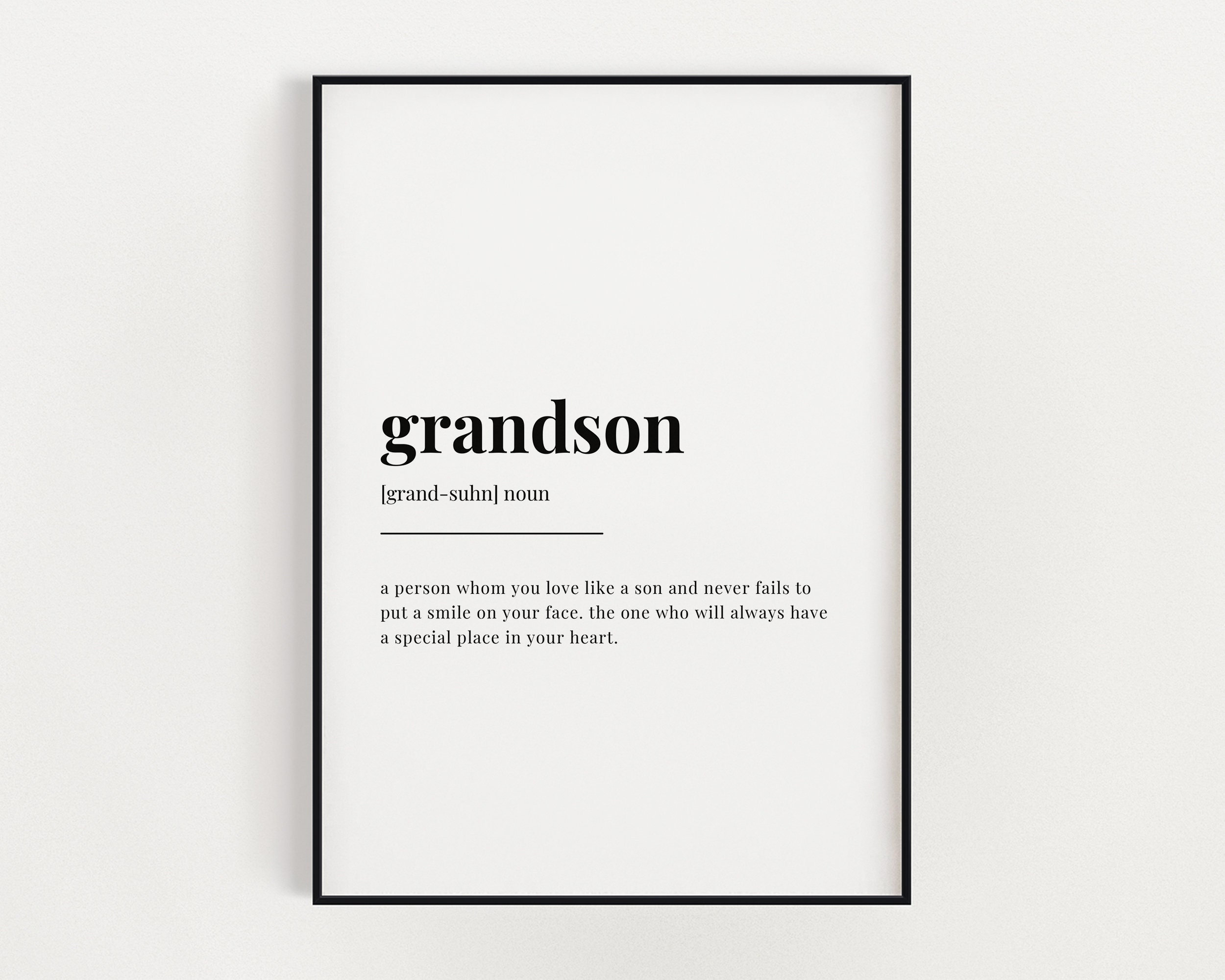 Grandson Definition Meaning | Printable Wall Art | Grandson Gift ...