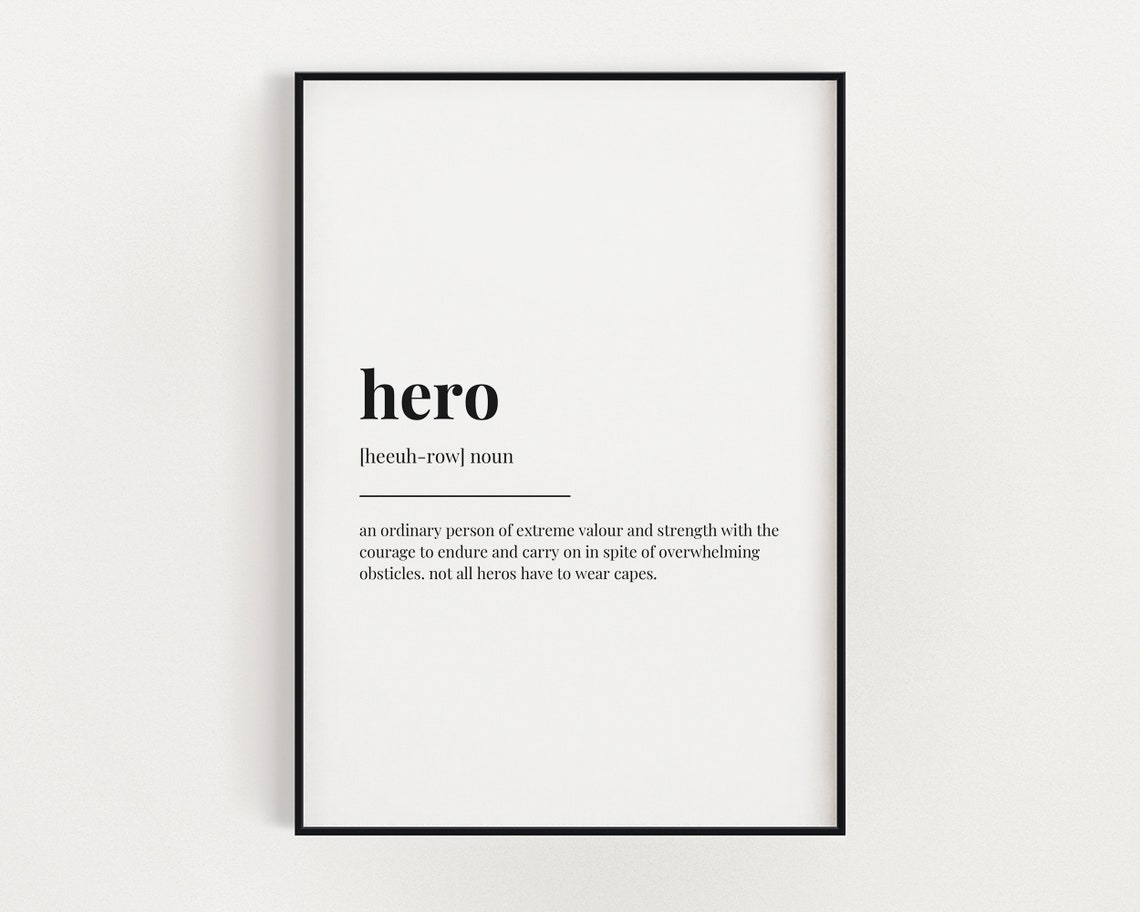 HERO DEFINITION PRINT Printable Wall Art Instant Download - Etsy