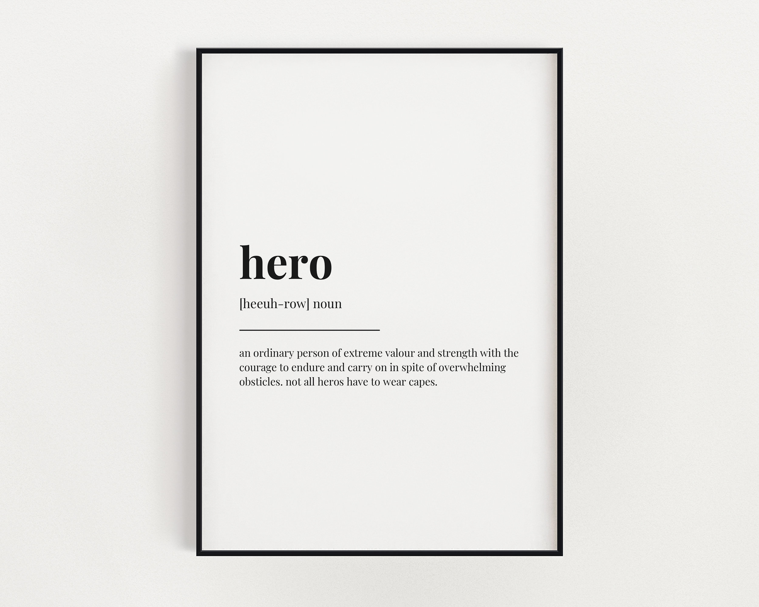 HERO DEFINITION PRINT Printable Wall Art Instant Download - Etsy UK
