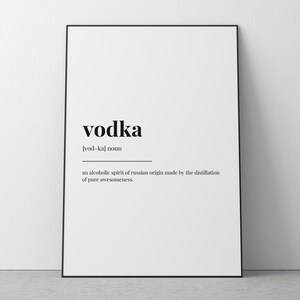 VODKA DEFINITION PRINT | Printable Wall Art | Instant Download ...