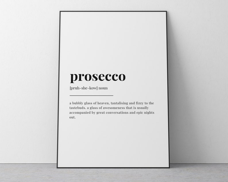 PROSECCO DEFINITION MEANING Digital Download Printable - Etsy