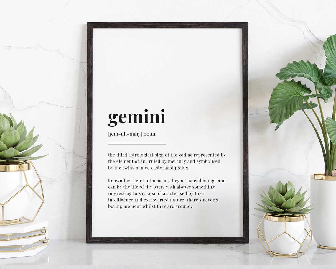 Instant Download Printable Wall Art Gemini Definition - Etsy