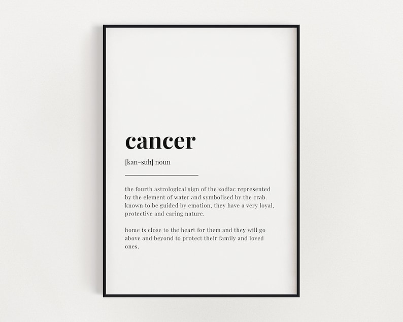 CANCER DEFINITION PRINT | Wall Art Print | Cancer Print | Gift for ...