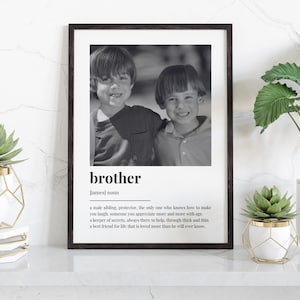 PERSONALISED BROTHER DEFINITION Print | Wall Art Print | Brother Gift ...