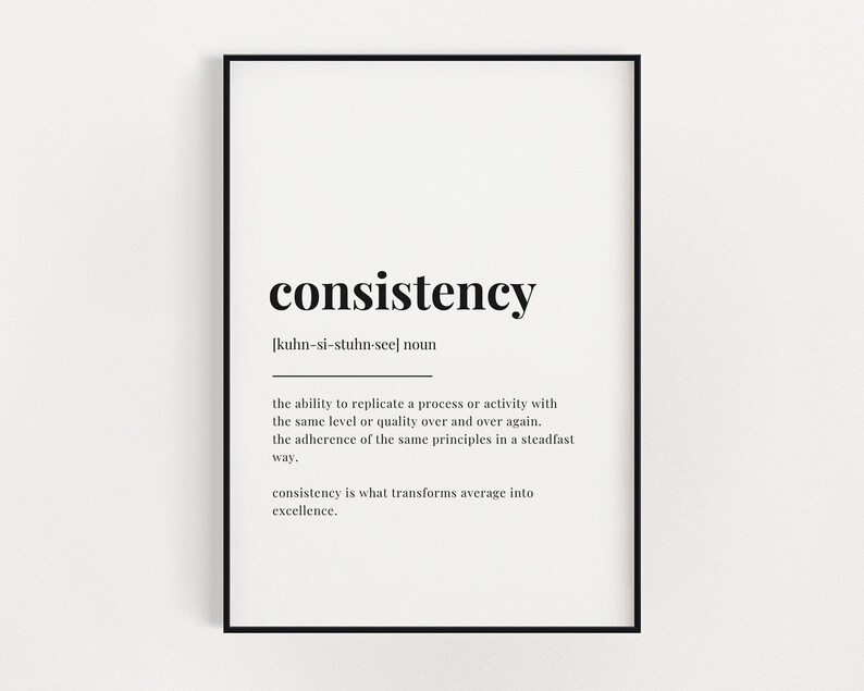 CONSISTENCY DEFINITION PRINT Digital Download Printable - Etsy