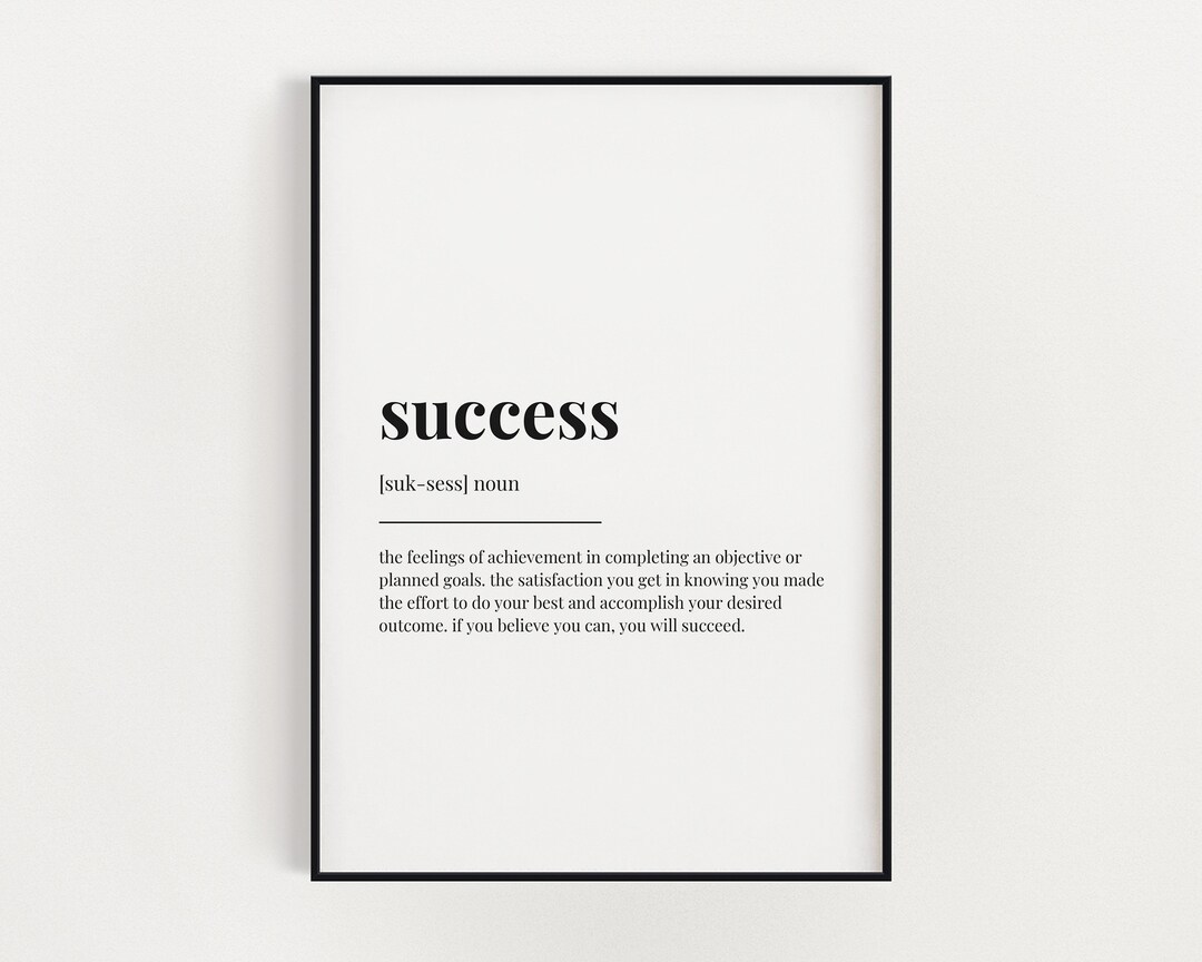 SUCCESS DEFINITION MEANING | Printable Wall Art | Motivational Print ...