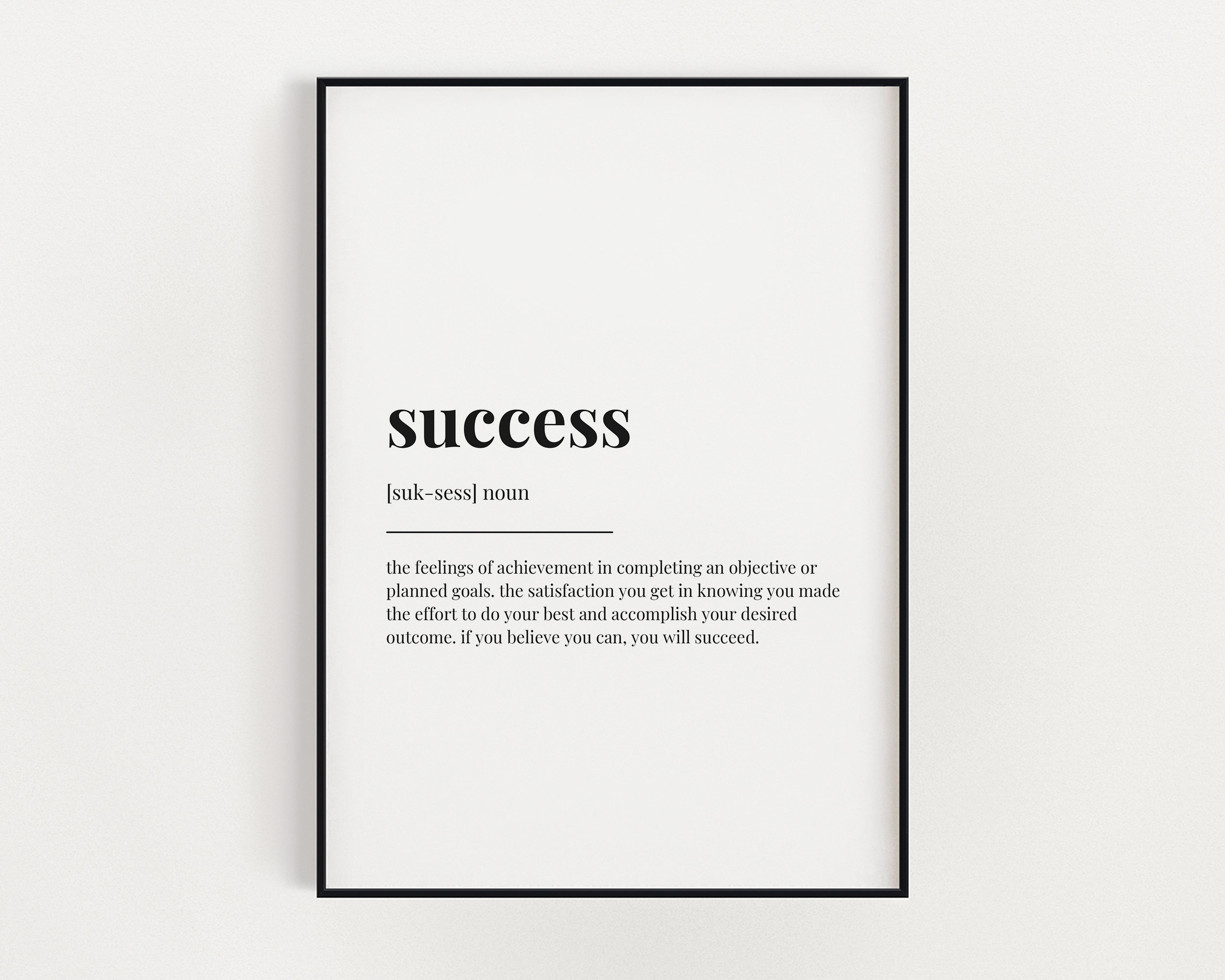 SUCCESS DEFINITION MEANING Printable Wall Art Motivational | Etsy