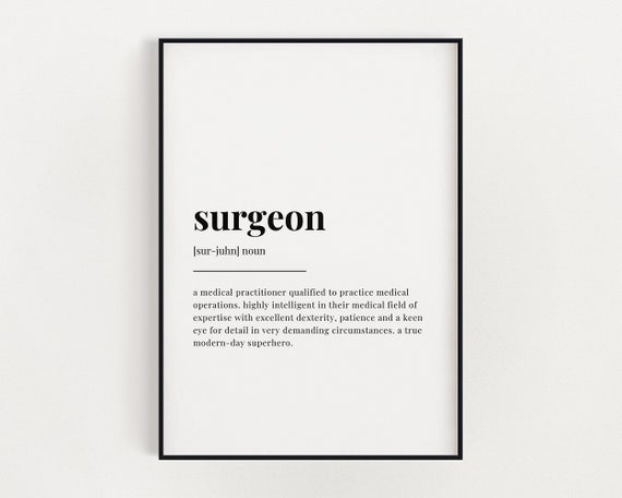 SURGEON DEFINITION PRINT Wall Art Print Gift for Surgeon - Etsy