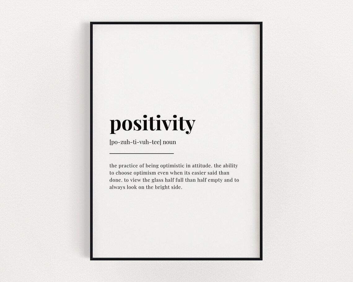 Positivity Definition Meaning Printable Wall Art Wall | Etsy