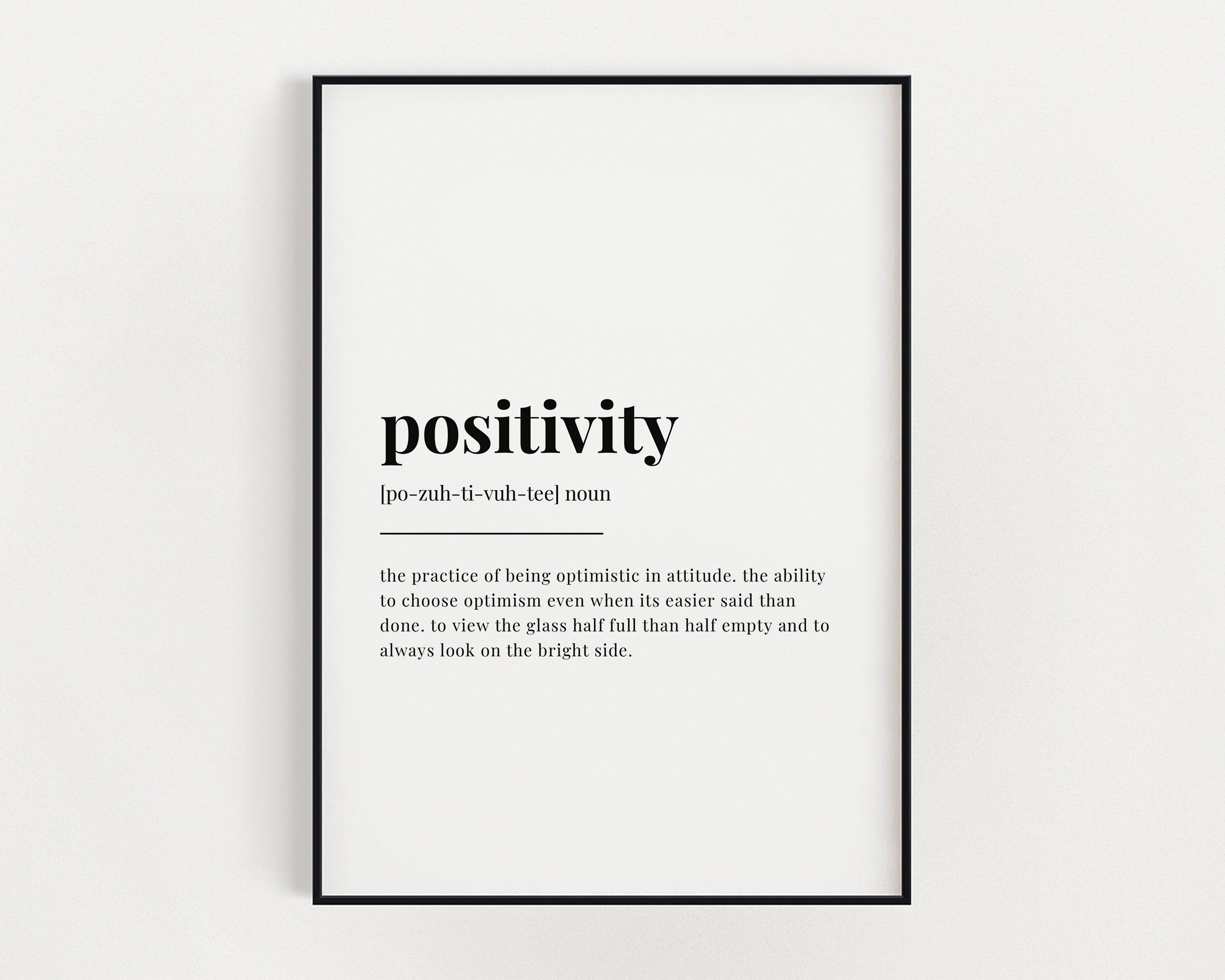 Positivity Definition Meaning Printable Wall Art Wall - Etsy