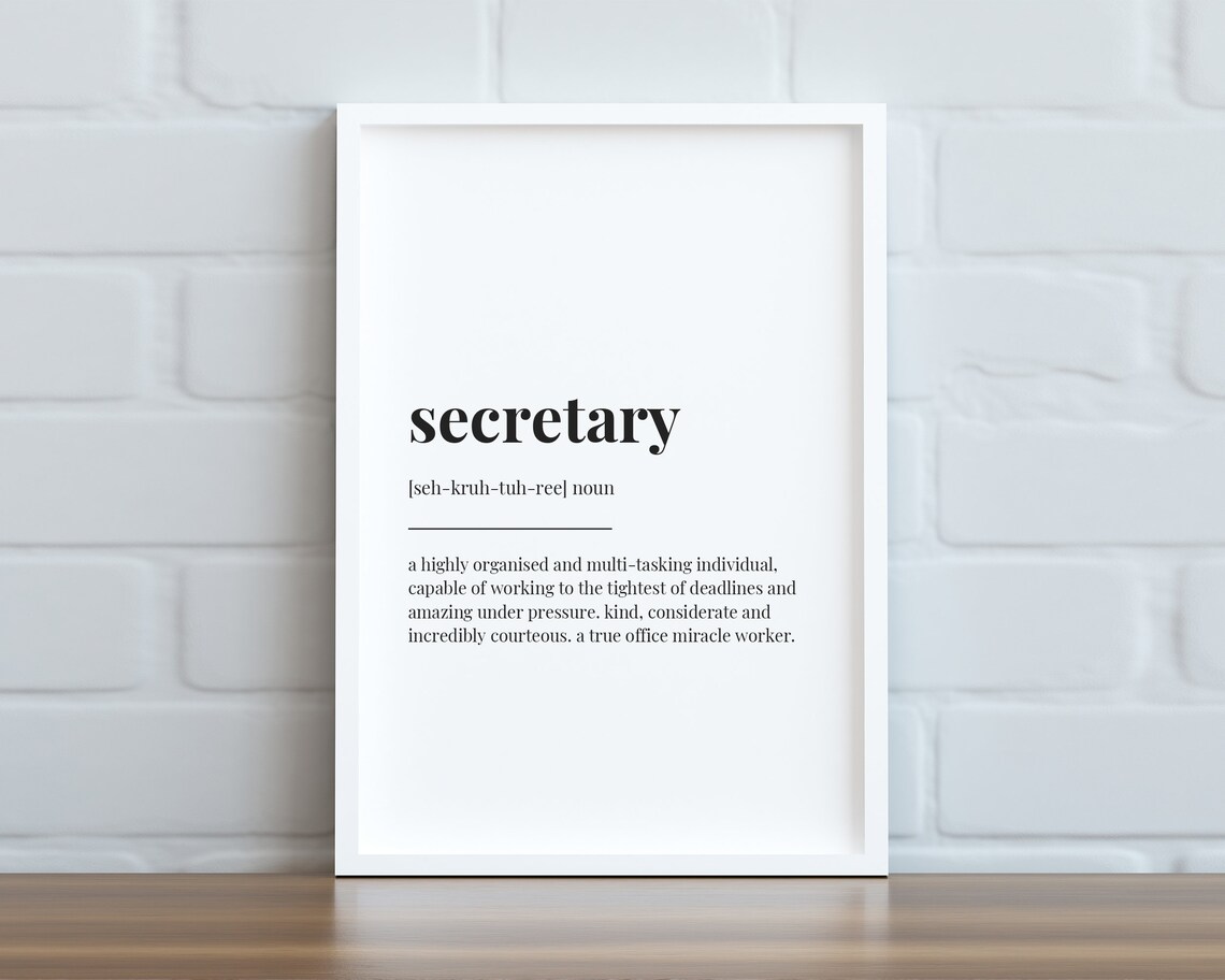 SECRETARY DEFINITION PRINT | Printable Wall Art | Definition Print ...