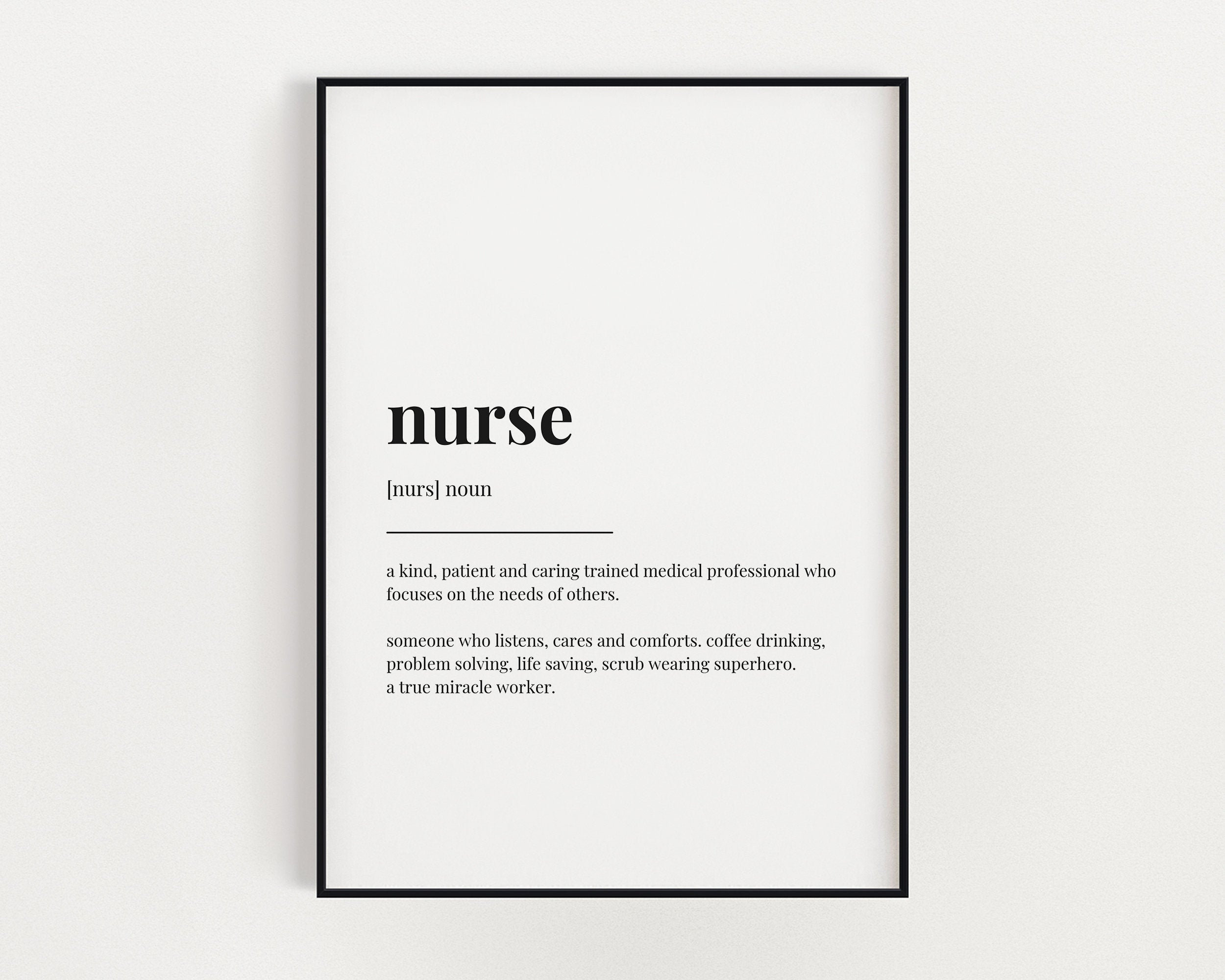 NURSE DEFINITION MEANING Printable Wall Art Nurse Gift | Etsy