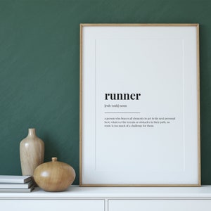 RUNNER DEFINITION PRINT | Printable Wall Art | Digital Download ...