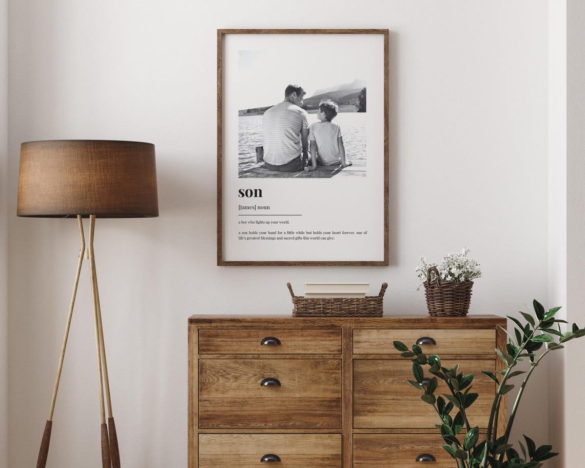 PERSONALISED SON DEFINITION Print, Wall Art Print, Son Gift, Photo ...