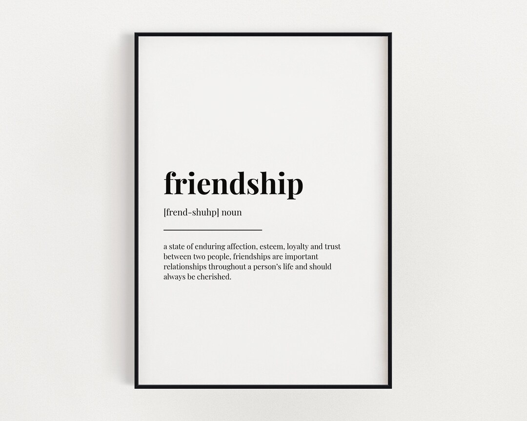 FRIENDSHIP MEANING PRINT | Printable Wall Art | Gift for Friend ...