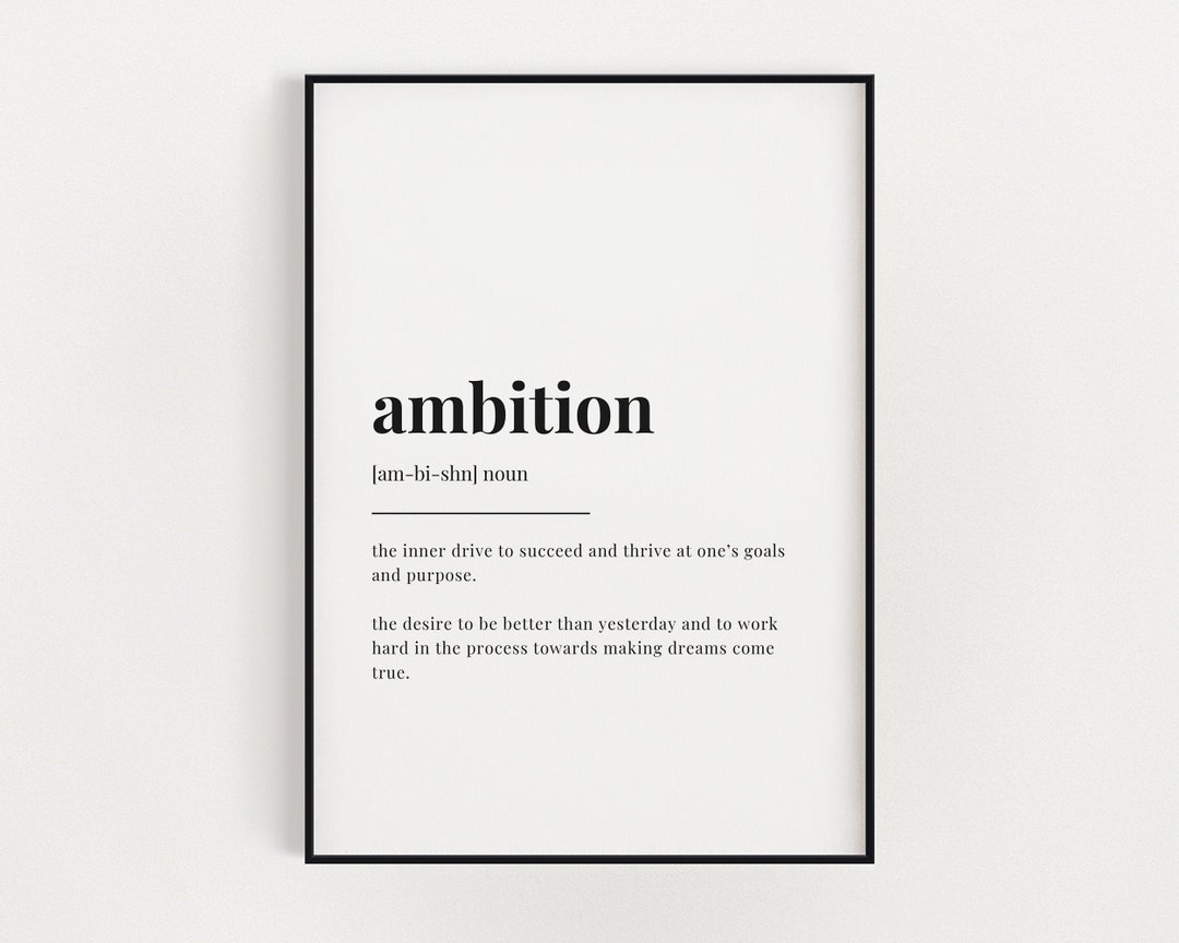 AMBITION DEFINITION PRINT | Digital Download | Printable Wall Art ...