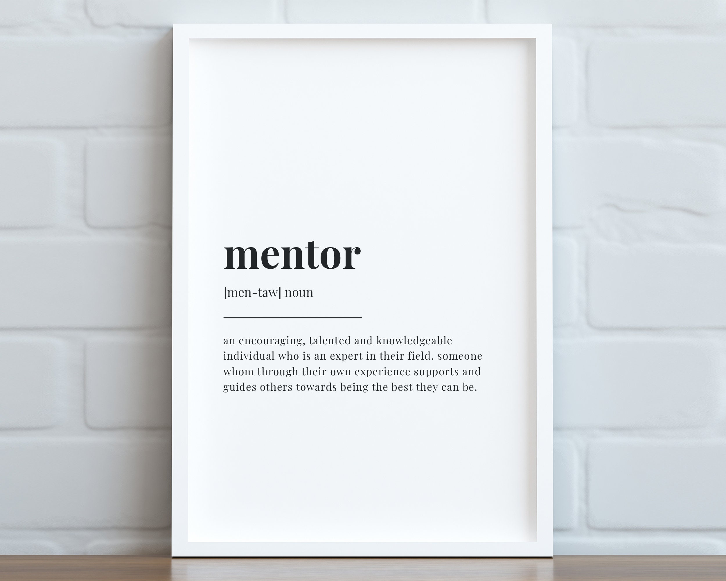 MENTOR DEFINITION PRINT Wall Art Print Gift for Mentor - Etsy