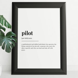 PILOT DEFINITION MEANING | Printable Wall Art | Pilot Print ...