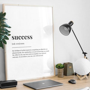 SUCCESS DEFINITION MEANING | Printable Wall Art | Motivational Print ...