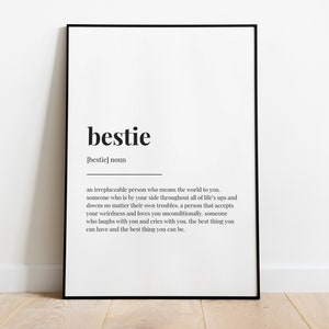 BESTIE DEFINITION MEANING | Printable Wall Art | Best Friend Gift ...