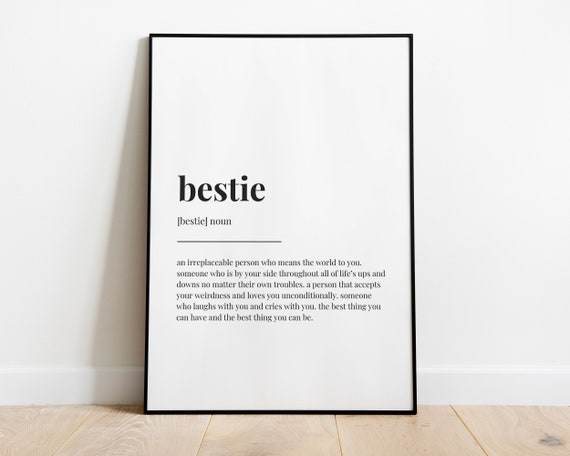 Bestie Definition Meaning Printable Wall Art Best Friend | Etsy