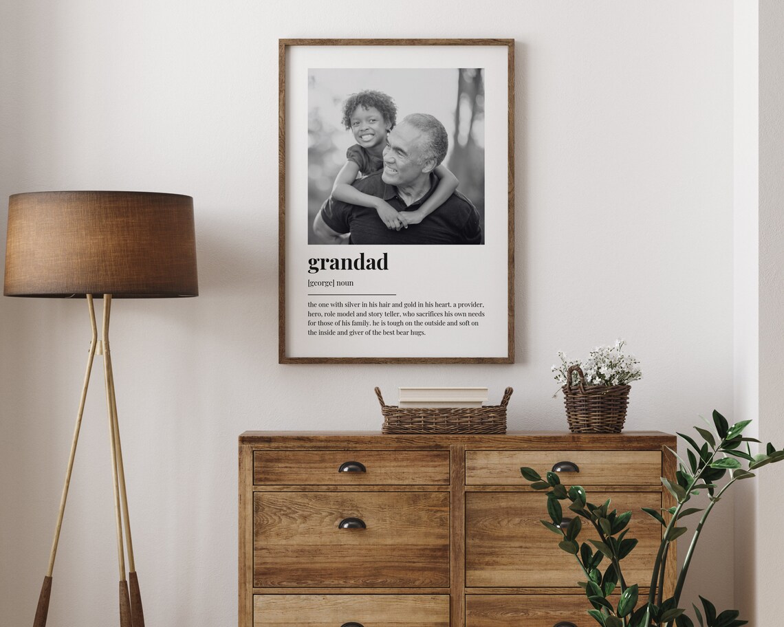 PERSONALISED GRANDAD DEFINITION Print | Wall Art Print | Grandad Gift ...