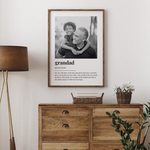 PERSONALISED GRANDAD DEFINITION Print | Wall Art Print | Grandad Gift ...
